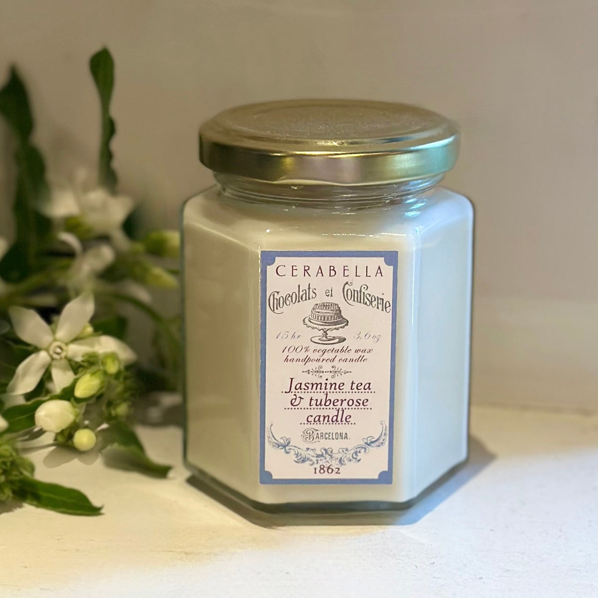 Premium Candle - Jasmine Tea & Tuberose – Flower Shop Barcelona